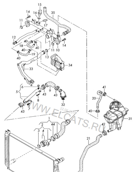 N90925001 Кольцо уплотнительное патрубка системы охлаждения / AUDI ...