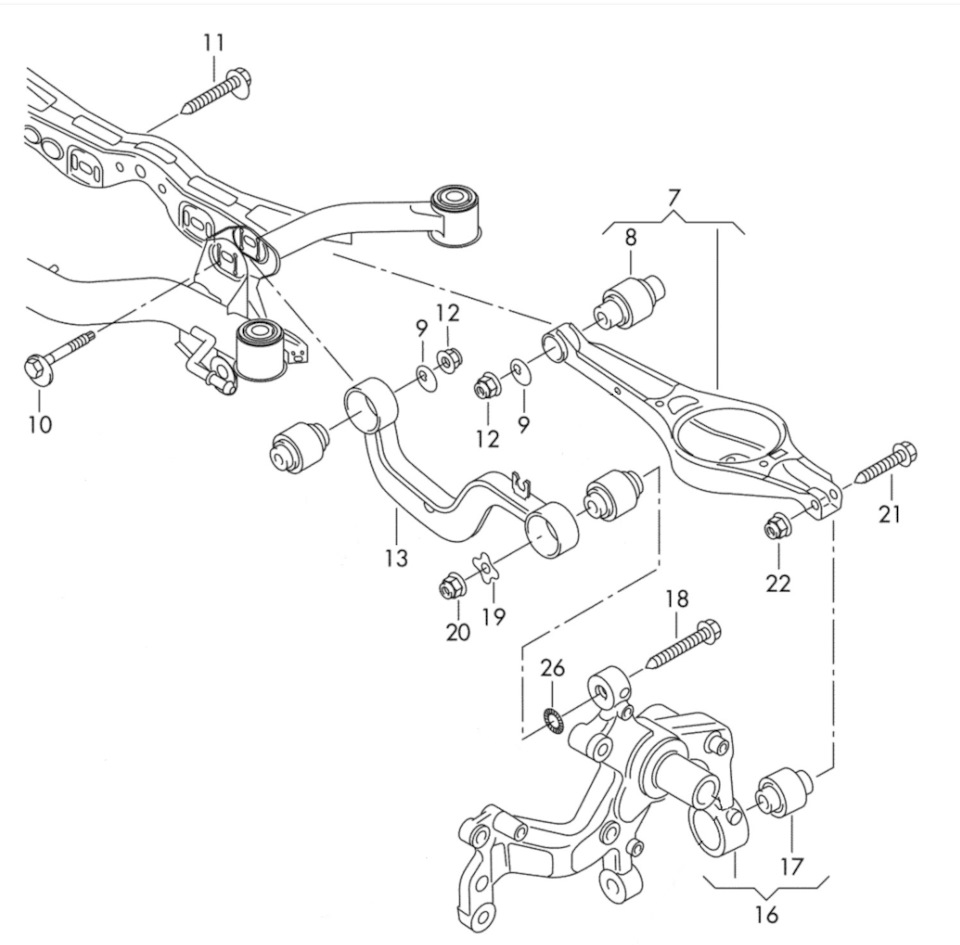 Обслуживание задней подвески. — Skoda Yeti, 1,4 л, 2015 года | плановое ...