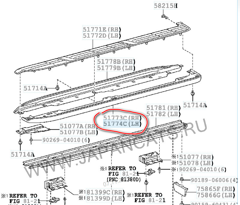 окантовка подножек (порогов) — Toyota Land Cruiser Prado 150-series, 3 ...