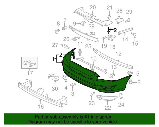 6400B913WA Бампер передний Lancer Mitsubishi | Запчасти на DRIVE2