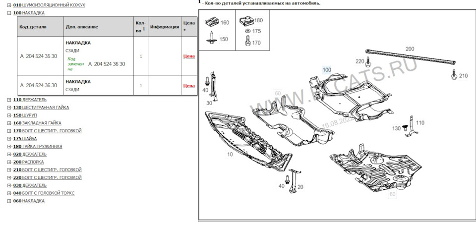 A2045243630 Защита двигателя Mercedes | Запчасти на DRIVE2