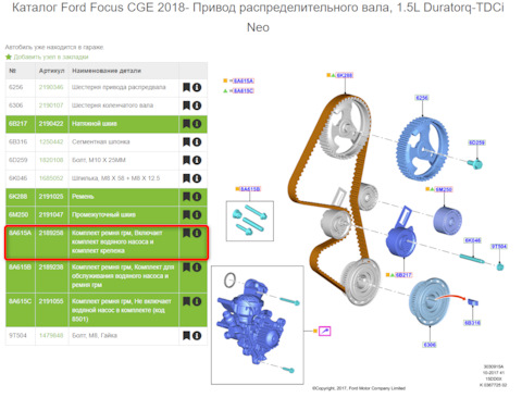 2189258 Ремкомп.вод.нас Ford | Запчасти на DRIVE2