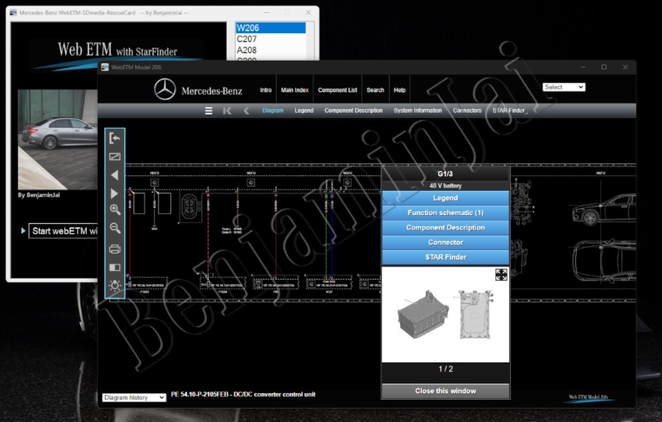 StarFinder WebETM 2023 — Mercedes-Benz C-Class (W205), 2 л, 2015 года ...