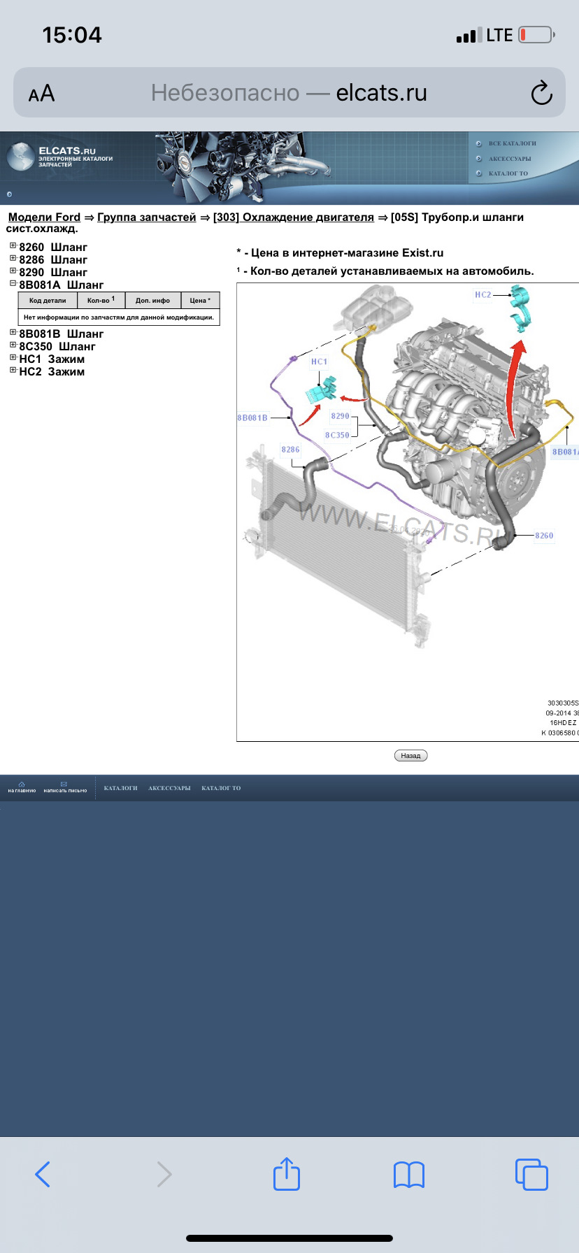 Патрубки и шланги системы охлаждения — Ford Focus III Hatchback, 1,6 л ...