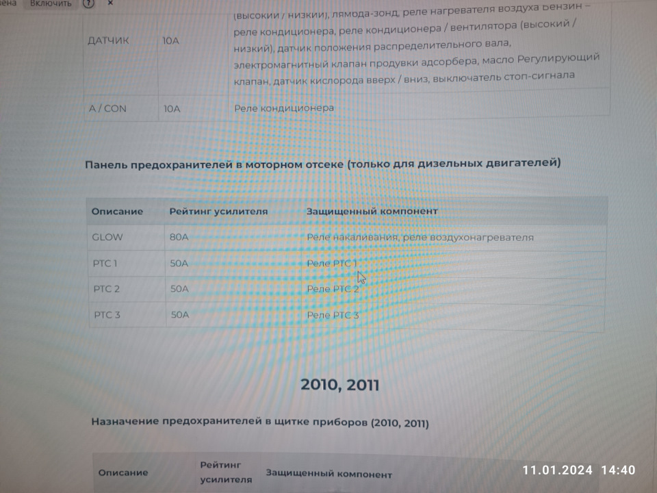 Реле свечей накала — KIA Soul (1G), 1,6 л, 2010 года | расходники | DRIVE2