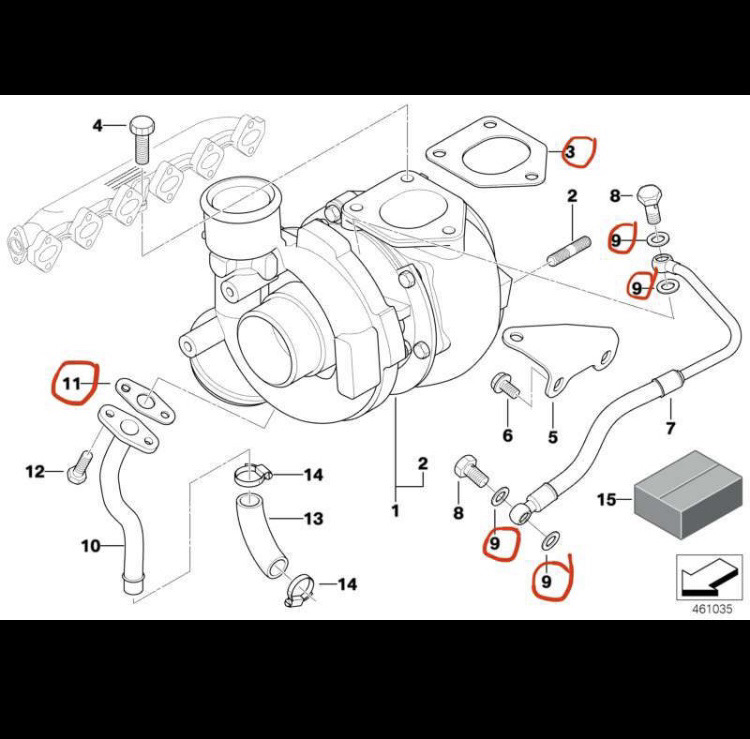 Замена турбины М57 — BMW 5 series (E39), 2,5 л, 2000 года | своими ...