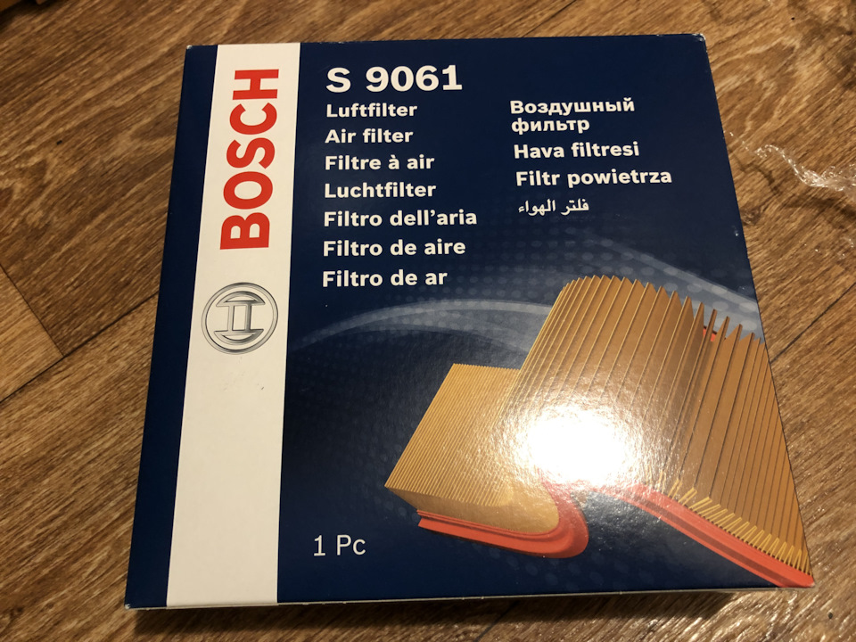 Замена воздушного фильтра с WIX WA6168 на Bosch 1 457 429 061 (S9061 ...