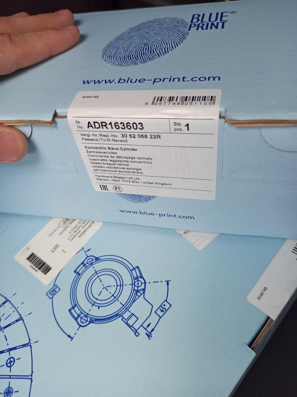 306206822R Подшипник выжимной с цилиндром сцепления Рено RENAULT ...