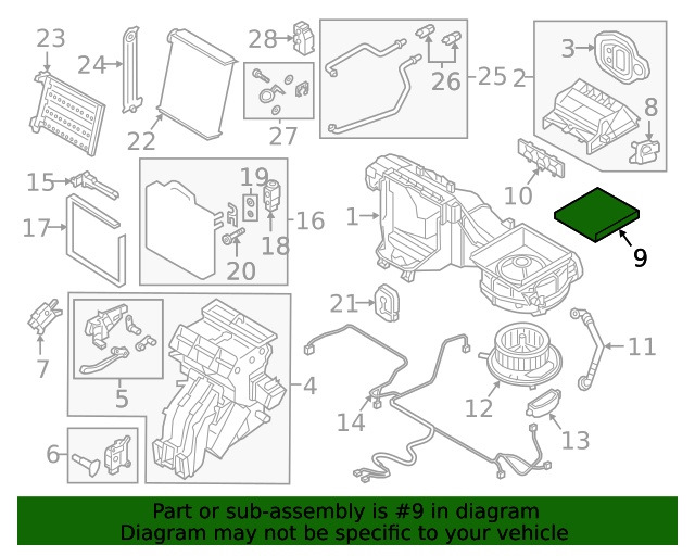 5Q0819644A Фильтр вентиляции салона / AUDI A3, VW Golf, Passat, SKODA ...