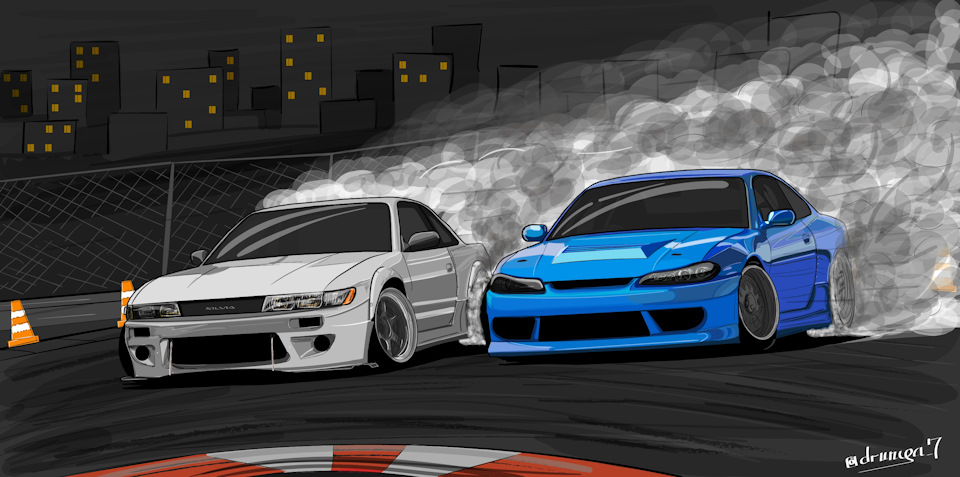 Drifting Nissan Silvia s13 and s15 — DRIVE2