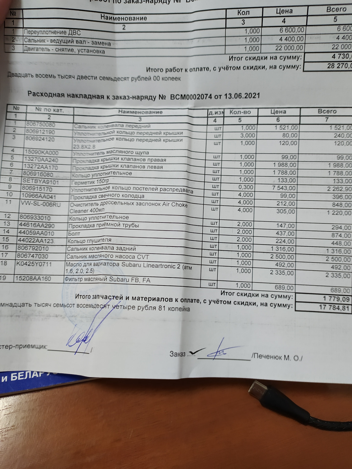 Материалы для уплотнения двигателя — Subaru XV (1G), 2 л, 2014 года ...