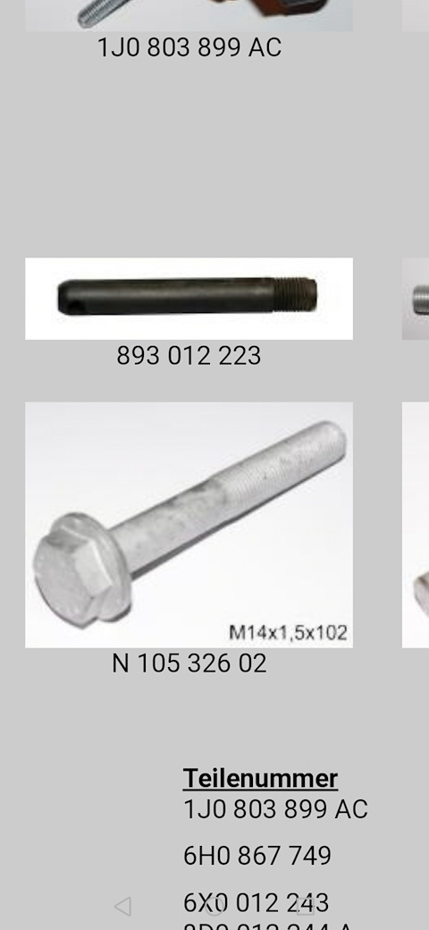 N10532602 Ремкомплект, подвеска колеса VAG | Запчасти на DRIVE2