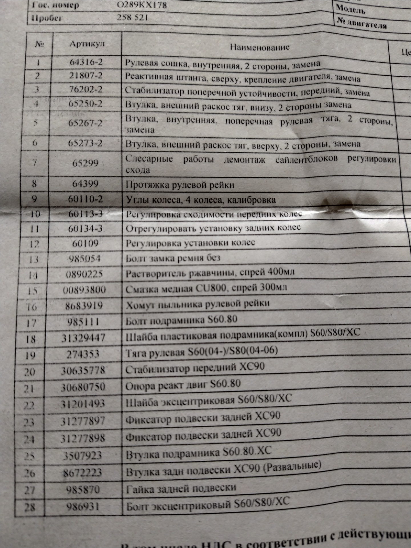 Обслужили подвеску — Volvo XC90 (1G), 2,4 л, 2008 года | визит на ...
