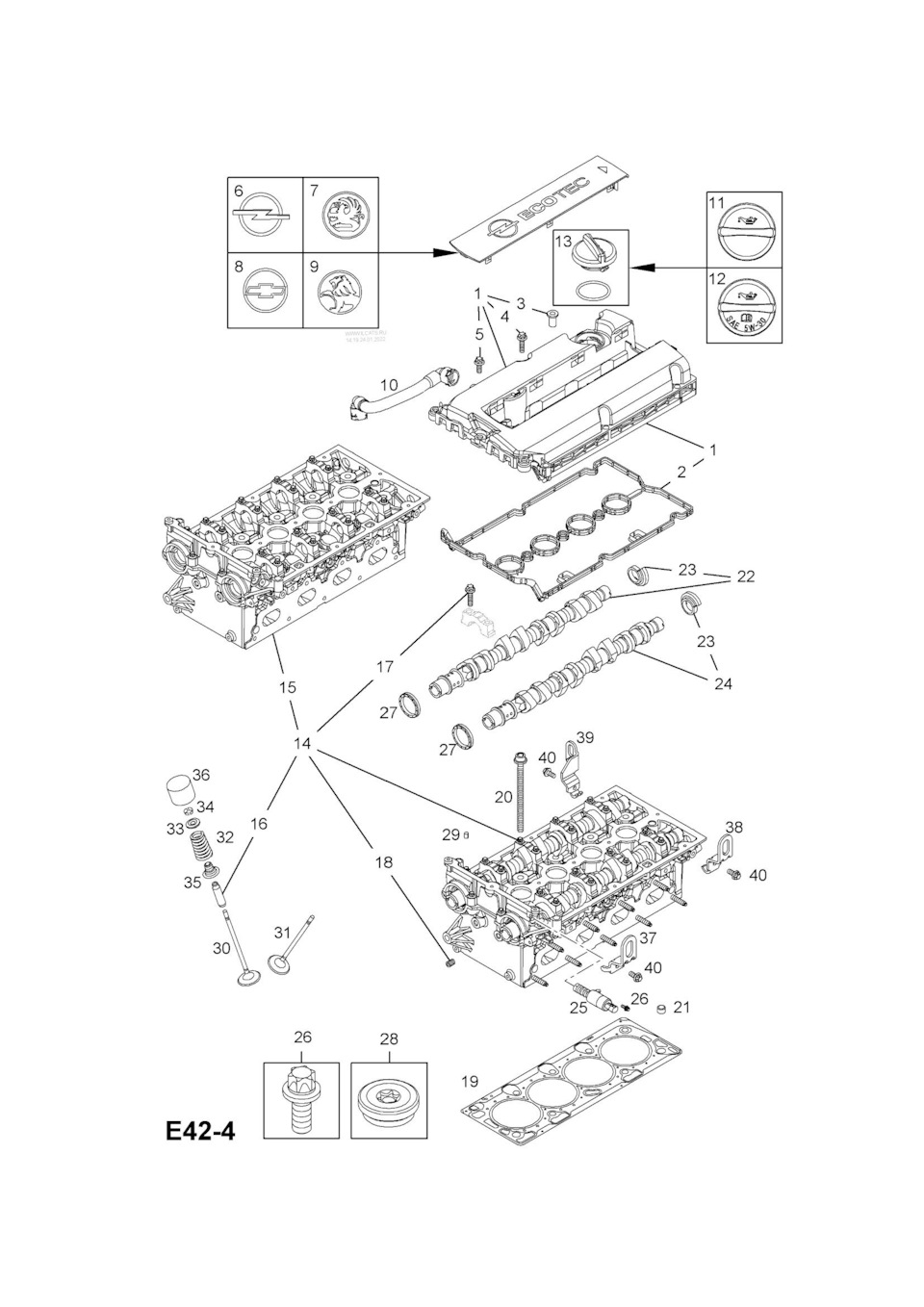 Список запчастей для Z18XER — Chevrolet Orlando (1G), 1,8 л, 2011 года ...