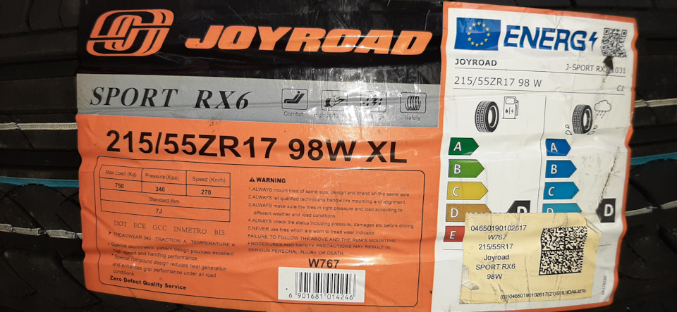 JOYROAD SPORT RX6 — Toyota Wish (AE10), 1,8 л, 2005 года | шины | DRIVE2