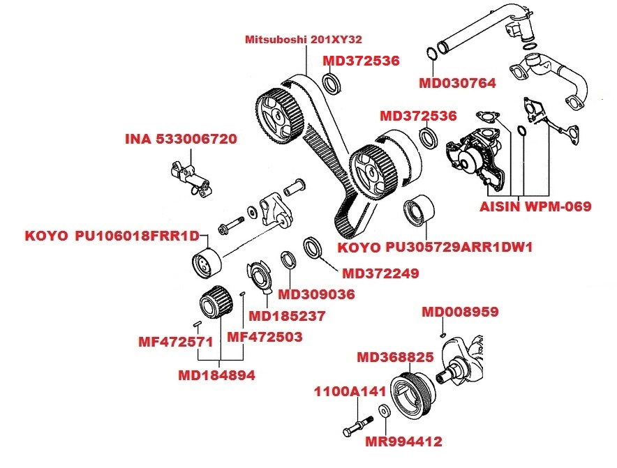 Замена ремня ГРМ на двигателе 3.5 mpi 6G74 SOHC Часть 1 — Mitsubishi ...