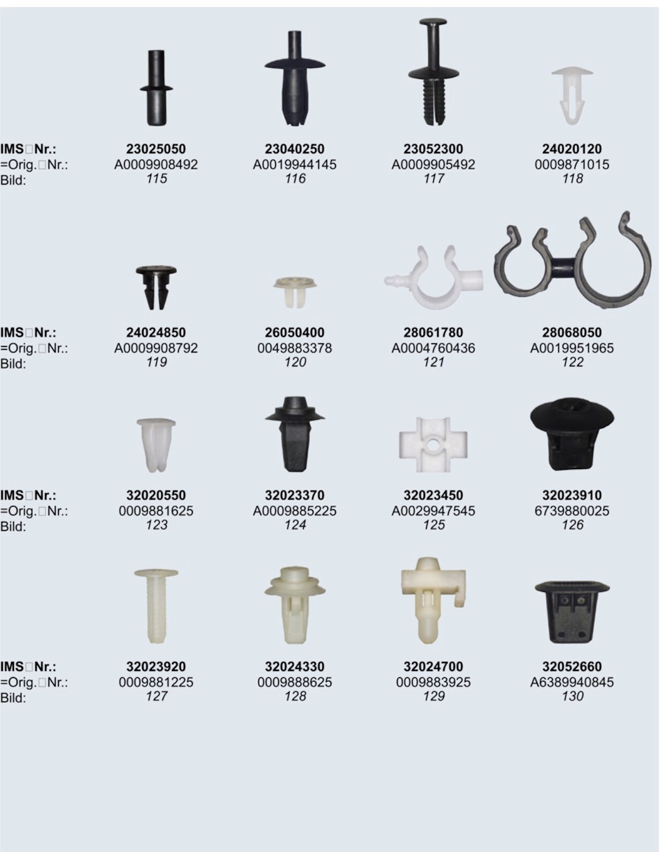 A0009908492 Клипса крепления панели багажного отд Mercedes | Запчасти ...