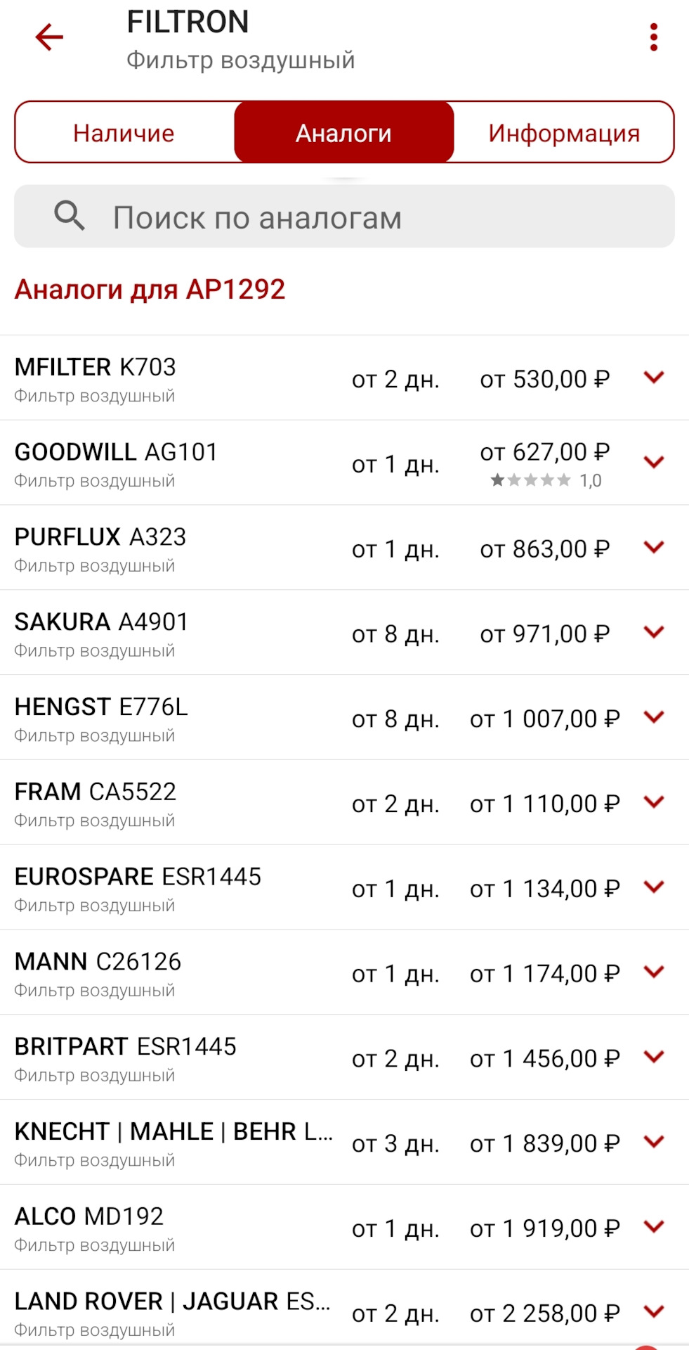 Воздушный фильтр двигателя KAIYI E5 — KAIYI E5, 1,5 л, 2023 года ...