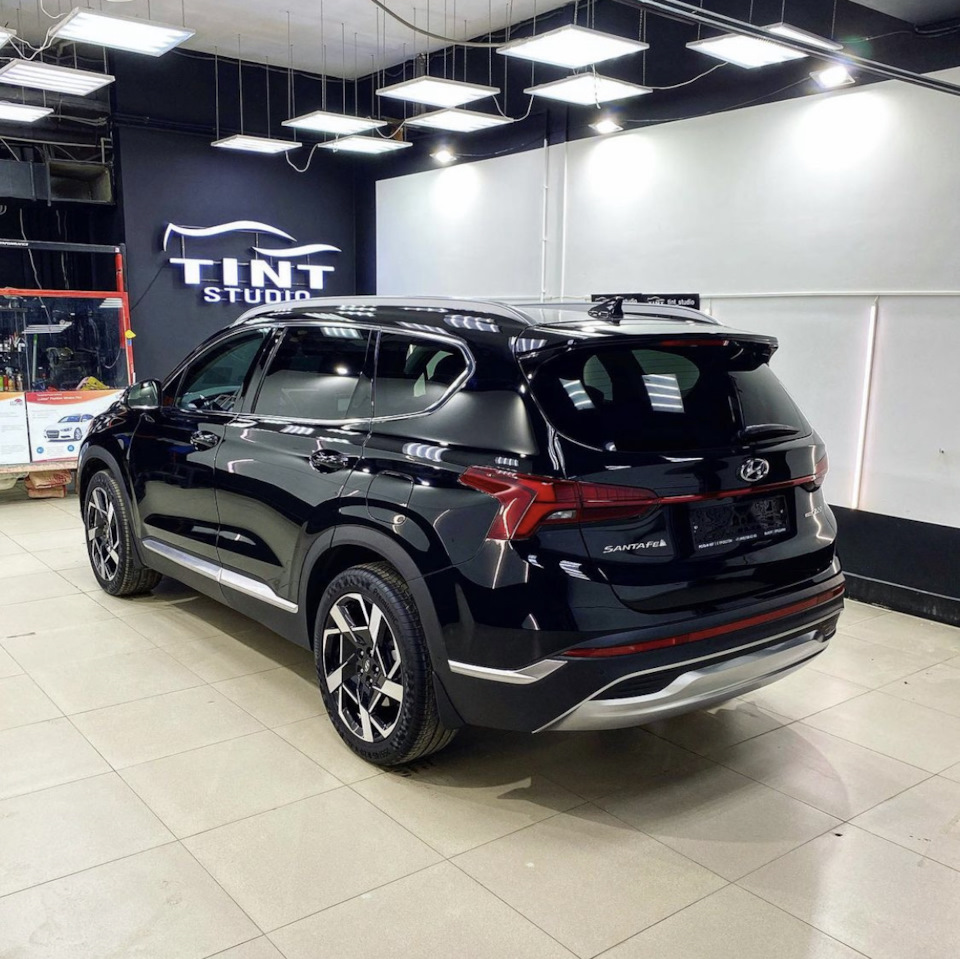 Обтяжка пленкой+сетка радиатора — Hyundai Santa Fe (4G), 2,2 л, 2021 ...