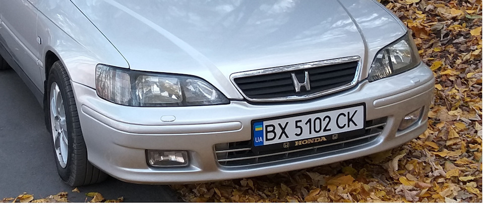 Полировка фар и Замена номерных рамок — Honda Accord (6G), 1,8 л, 1999 ...