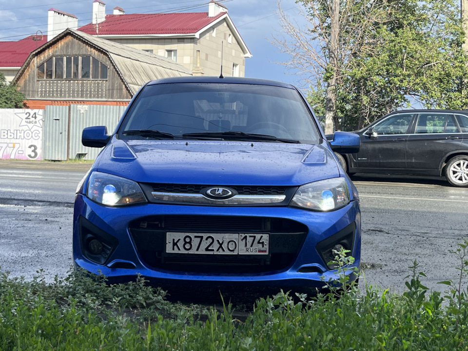 Фары с линзами 2,5" Bi-led NoName(Колхоз) — Lada Калина Хэтчбек (2G), 1 ...