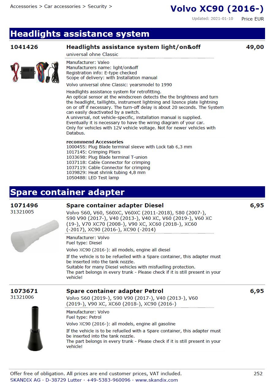 Каталог запчастей XC90 (2016-) с немецкого сайта www.skandix.de — Volvo ...