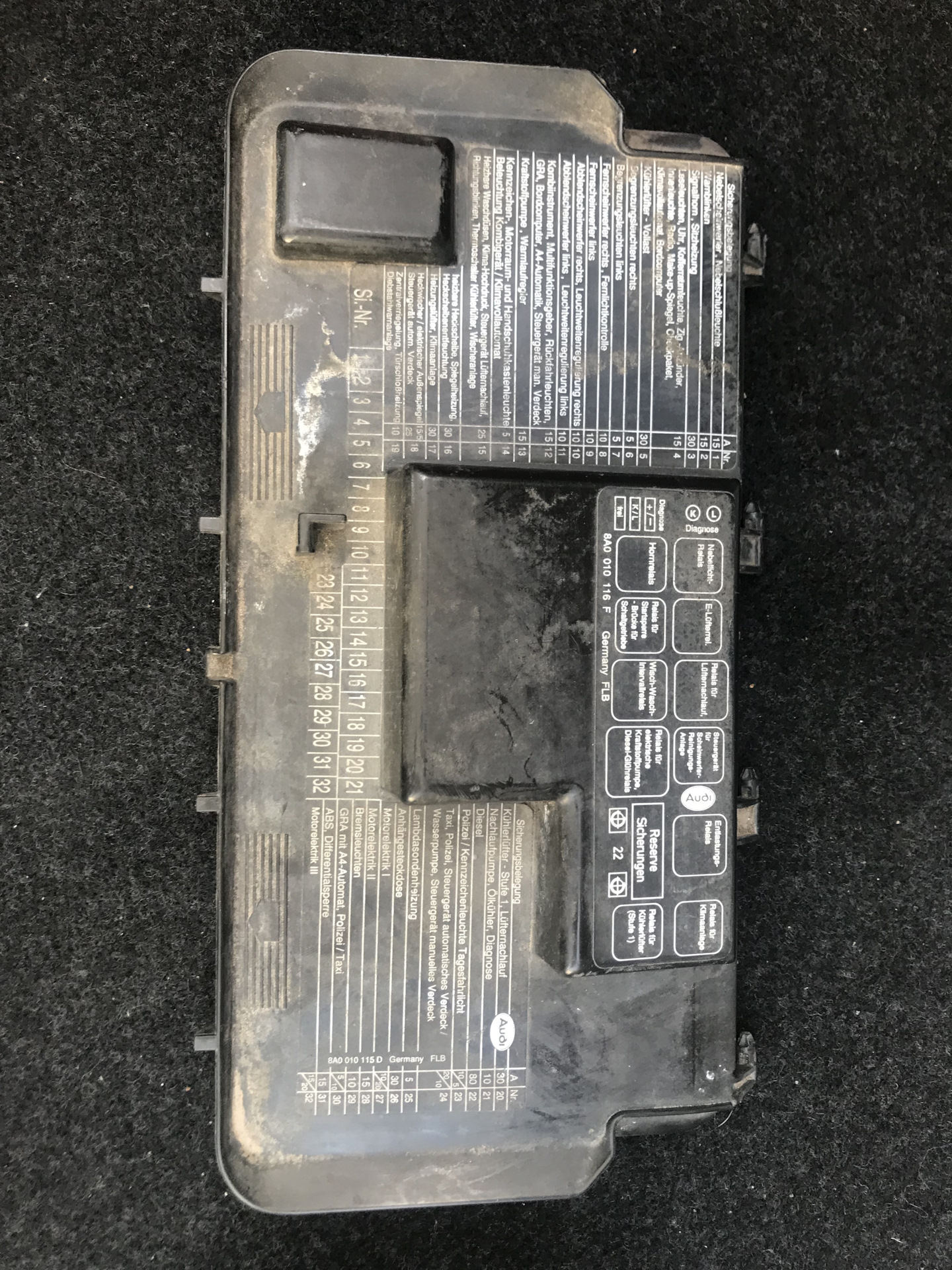 Замена блока предохранителей и реле — Audi 80 (B4), 2 л, 1992 года ...