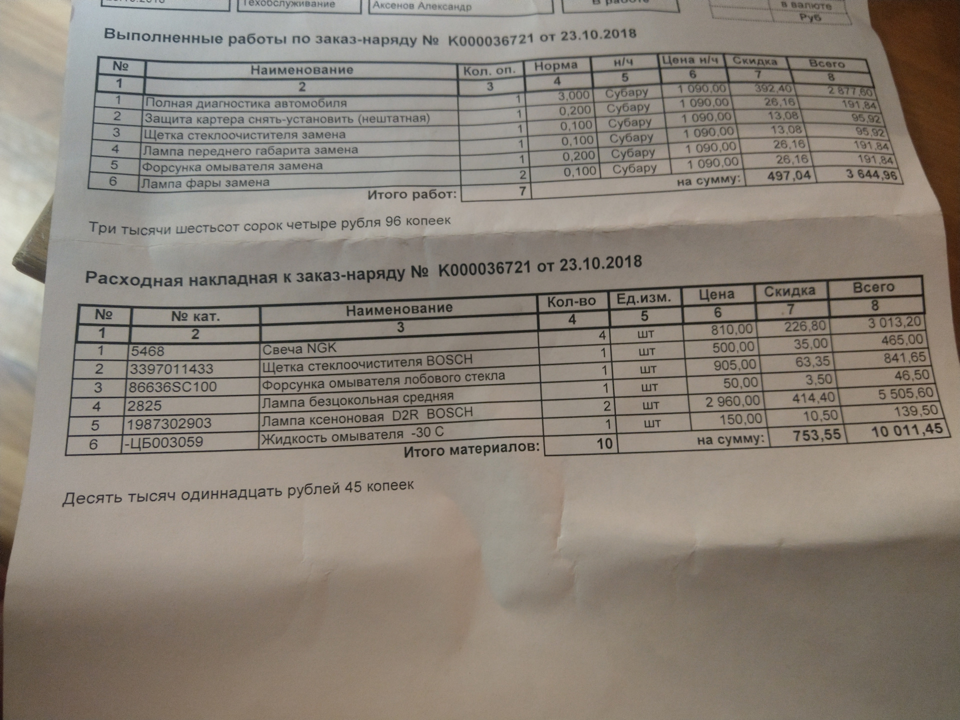 Первичный осмотр — Subaru Forester (SH), 2 л, 2008 года | визит на ...