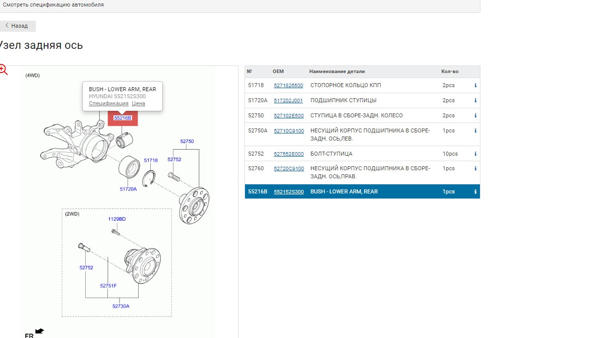 Задняя подвеска. 552152S300 можно заменить 55215-2S200? — Hyundai Creta ...