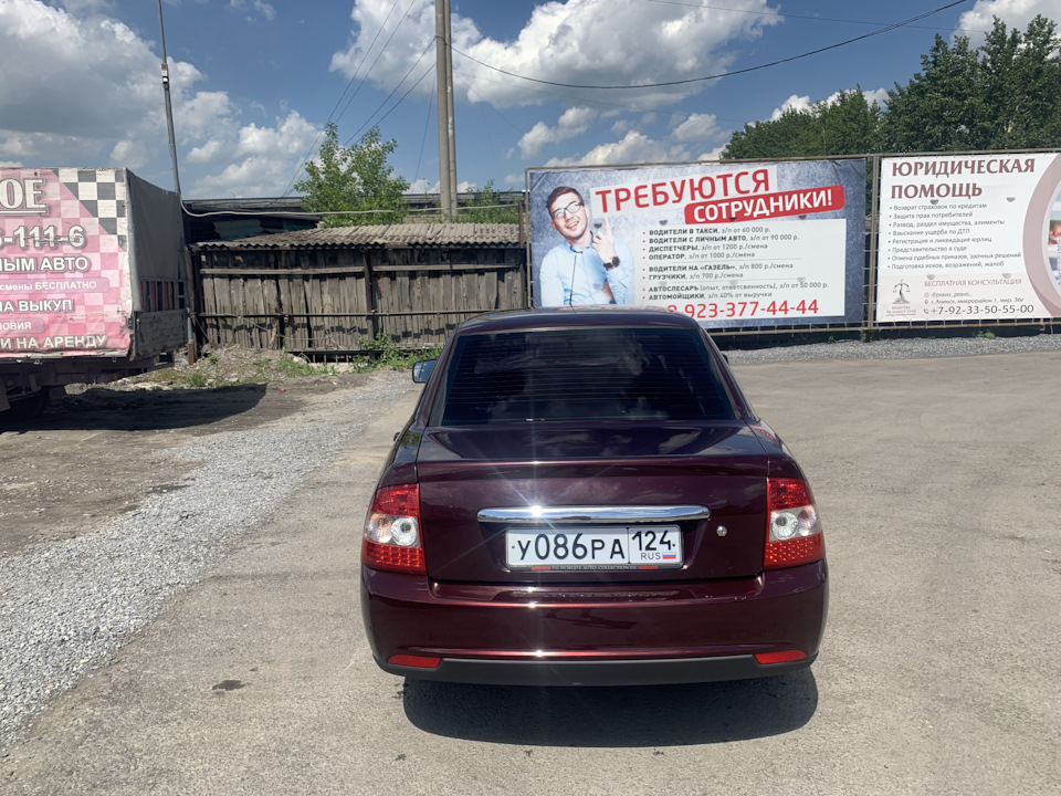 Покраска задней сабли в цвет — Lada Приора седан, 1,6 л, 2012 года ...