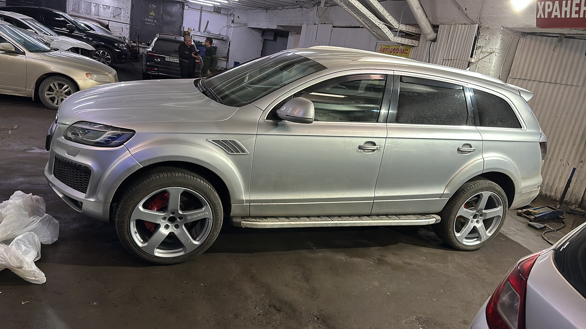 Покраска и установка дисков Mansory R22 — Audi Q7 (1G), 3,6 л, 2008 ...