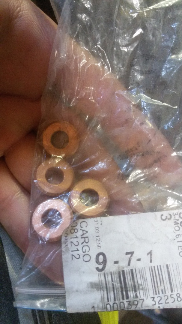 Замена медных шайб форсунок, так же уплотнительные кольца форсунок ...