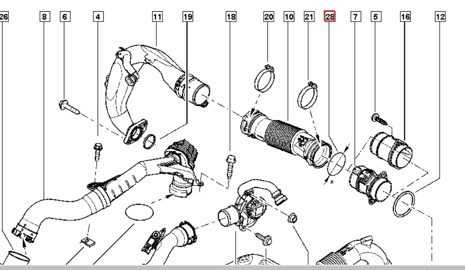 Замена прокладки на подаче воздуха К9К 612 Рено Доккер (Renault Dokker ...
