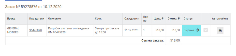 96445820 Трубка радиатора охл к дросельной заслонки GM | Запчасти на DRIVE2