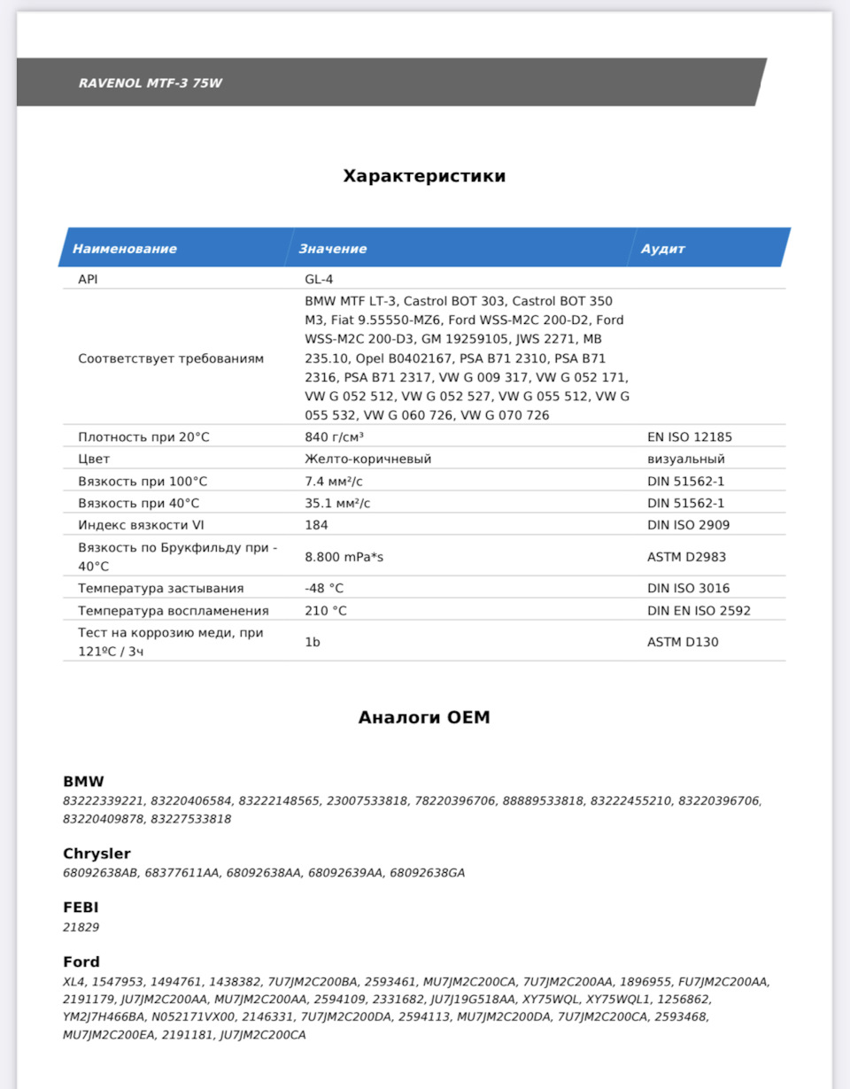 83222455210 Масло для мех.коробки передач MTF 3 BMW | Запчасти на DRIVE2