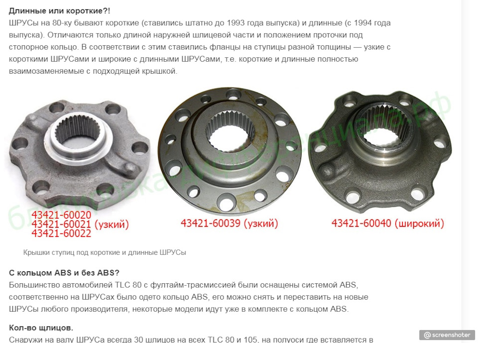 4342160040 ФЛАНЕЦ П/ОСИ TOYOTA LEXUS | Запчасти на DRIVE2