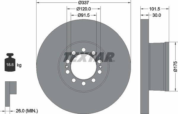 93308600 Тормозной диск. Передняя ось TEXTAR | Запчасти на DRIVE2