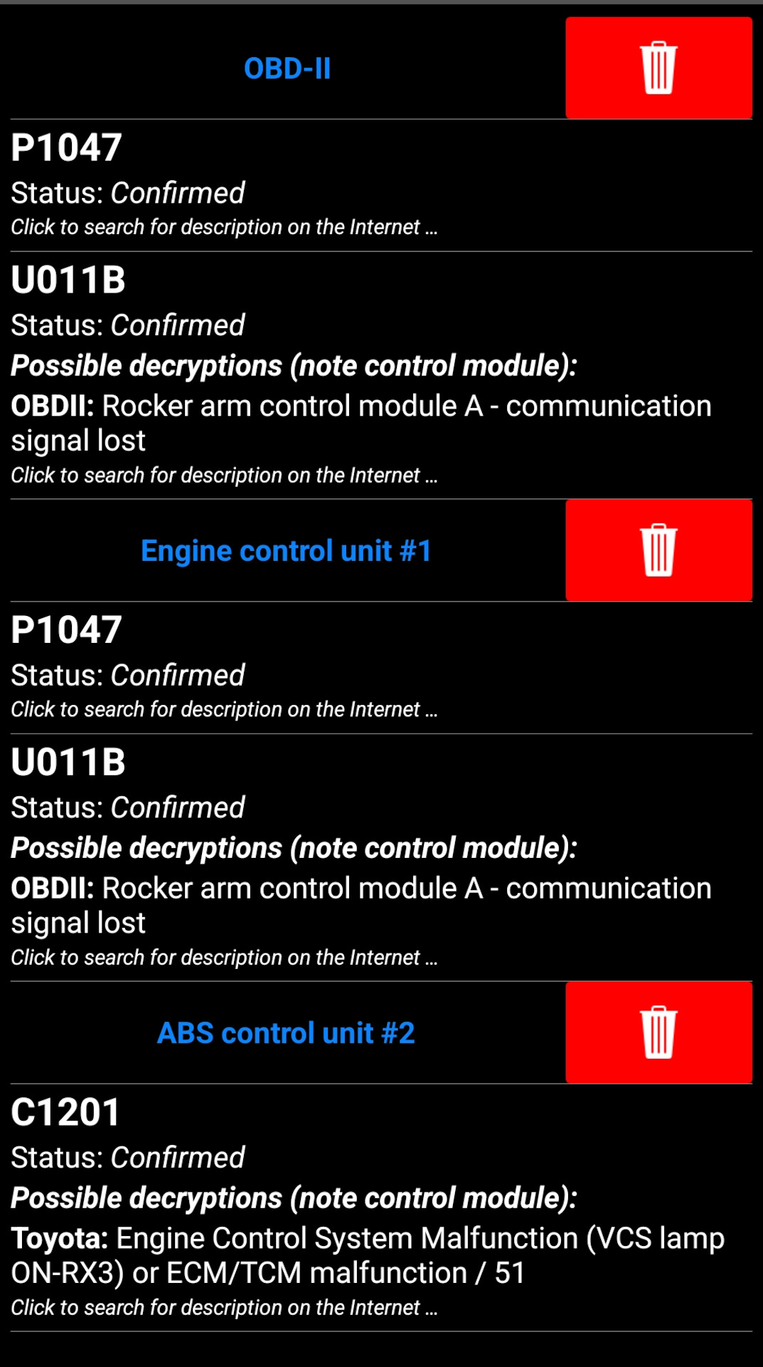Гирлянда. P1047, U011B, C1201 — Toyota Avensis III, 1,8 л, 2009 года ...