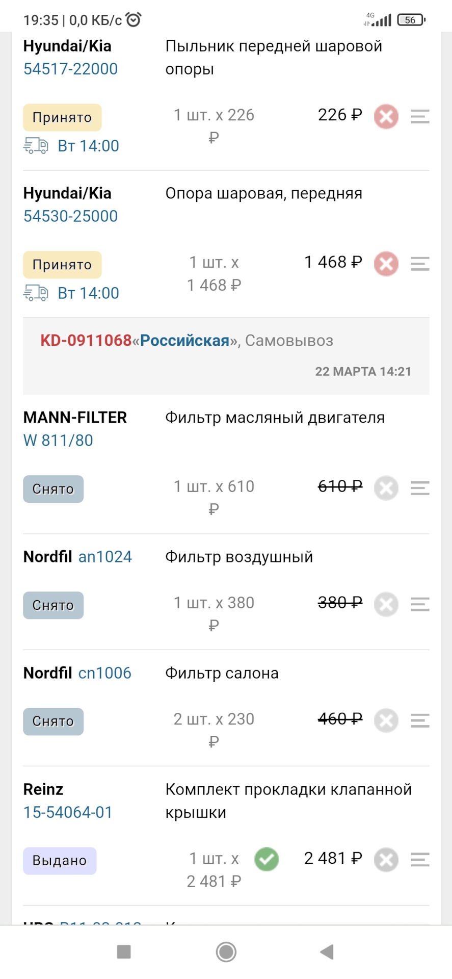 5453025000 Опора шаровая передняя KIA HYUNDAI | Запчасти на DRIVE2