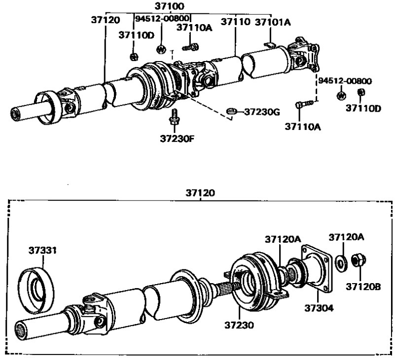 Замена подвесного подшипника — Toyota Mark II (70), 2 л, 1985 года ...