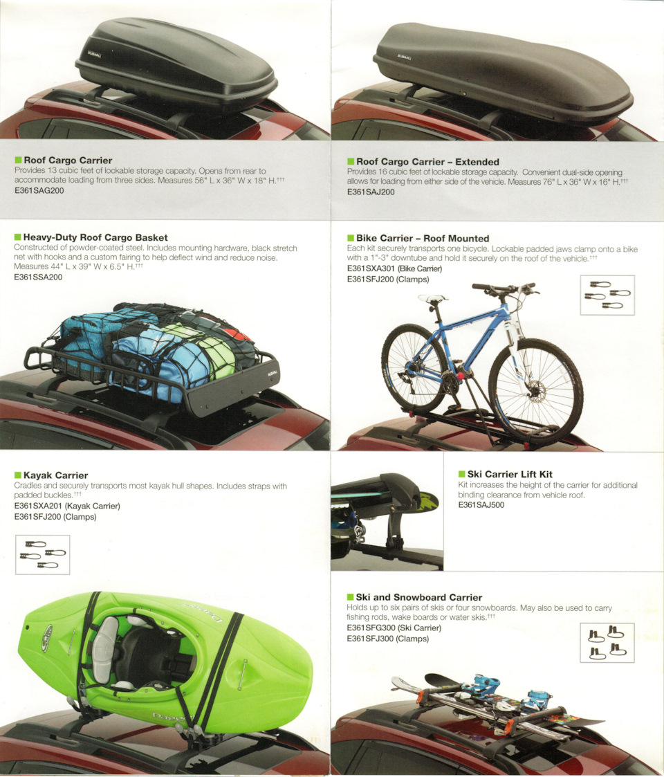 Буклет доп.опций Subaru Crosstrek/XV — Subaru XV (1G), 2 л, 2016 года ...