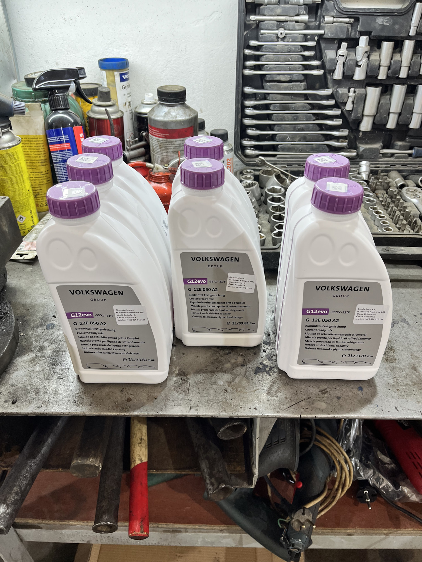 Замена антифриза VAG G12Evo — Skoda Kodiaq (1G), 1,4 л, 2018 года ...