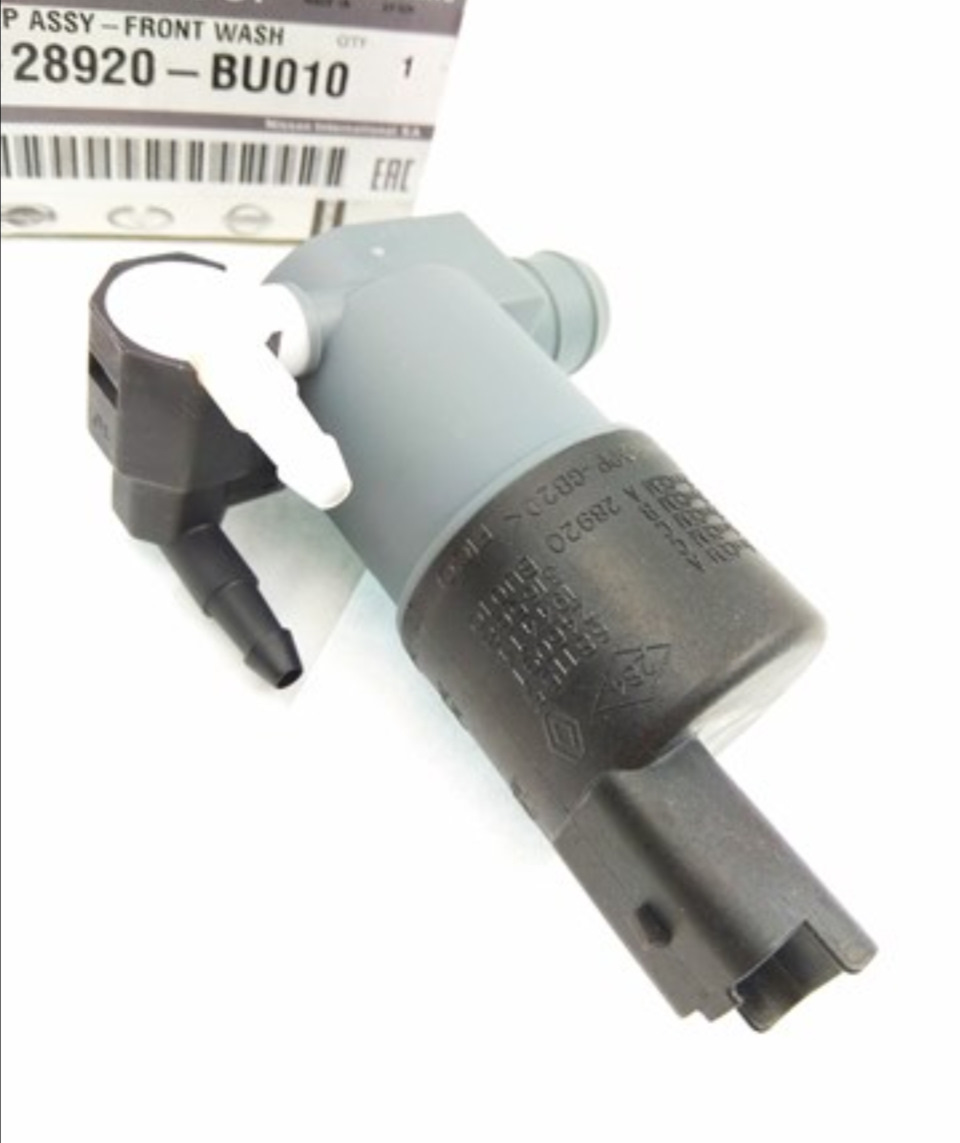 28920BU010 НАСОС ОМЫВАТЕЛЯ ЛОБОВОГО СТЕКЛА NISSAN ALMERA TINO (00-05 ...