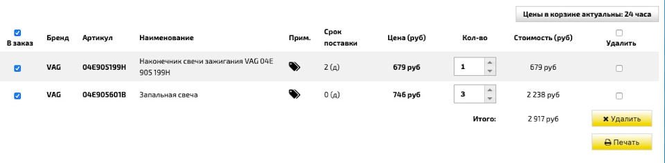 04E905199H Наконечник катушки зажигания VAG | Запчасти на DRIVE2