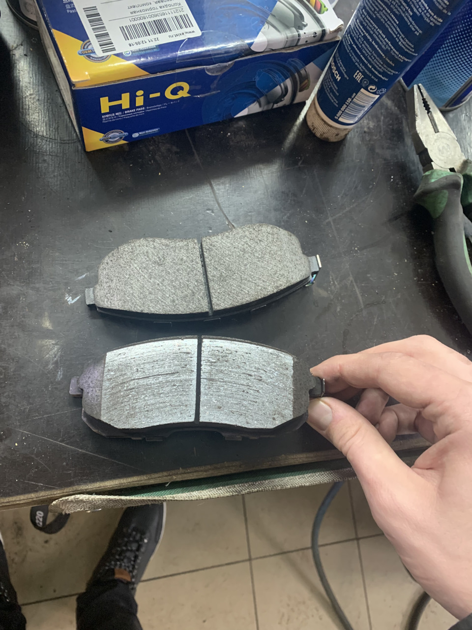 Замена тормозных колодок Sangsin SP1107-F — Nissan Teana (J32), 2,5 л, 2013 года | визит на ...