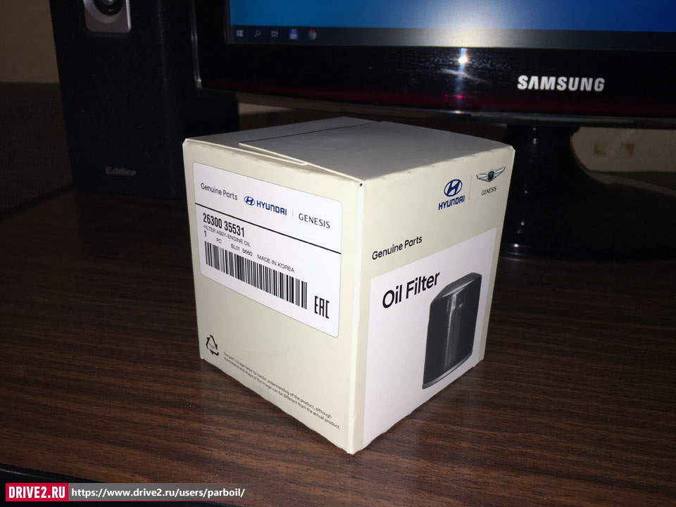 Оригинальный масляный фильтр ДВС — KIA Ceed (2G), 1,6 л, 2018 года ...