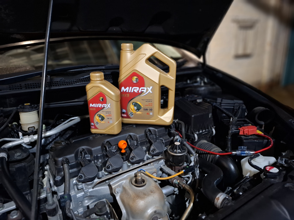 Замена масла Mirax — Honda Stream (RN6-9), 1,8 л, 2012 года | плановое ТО | DRIVE2