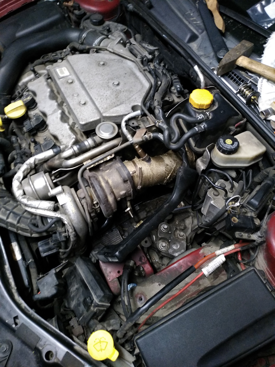 Замена термостата + мойка радиаторов — Saab 9-3 (2G), 2,8 л, 2007 года ...