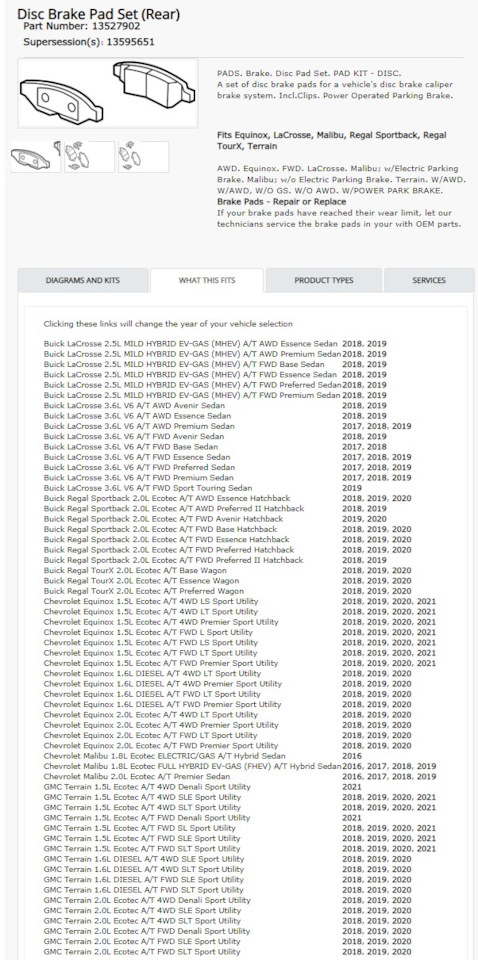 13595651 Колодки дисковые GM | Запчасти на DRIVE2