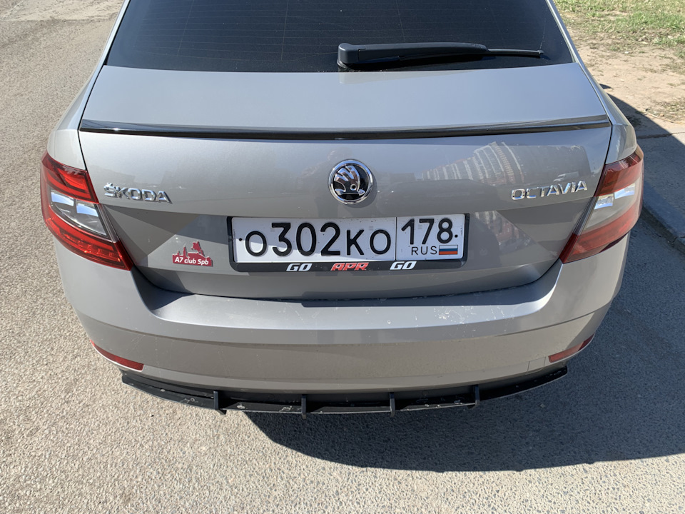 Поставил накладку на бампер задний — Skoda Octavia A7 Mk3, 1,8 л, 2017 ...